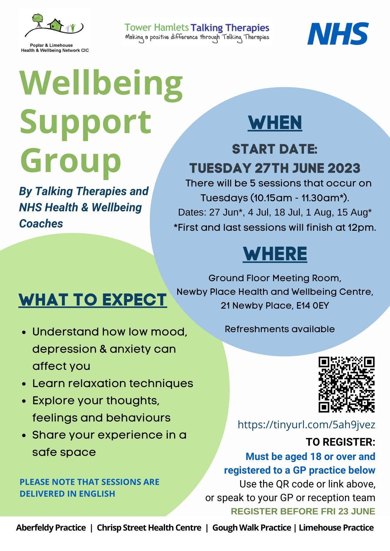 Wellbeing Support Group | The Aberfeldy Practice